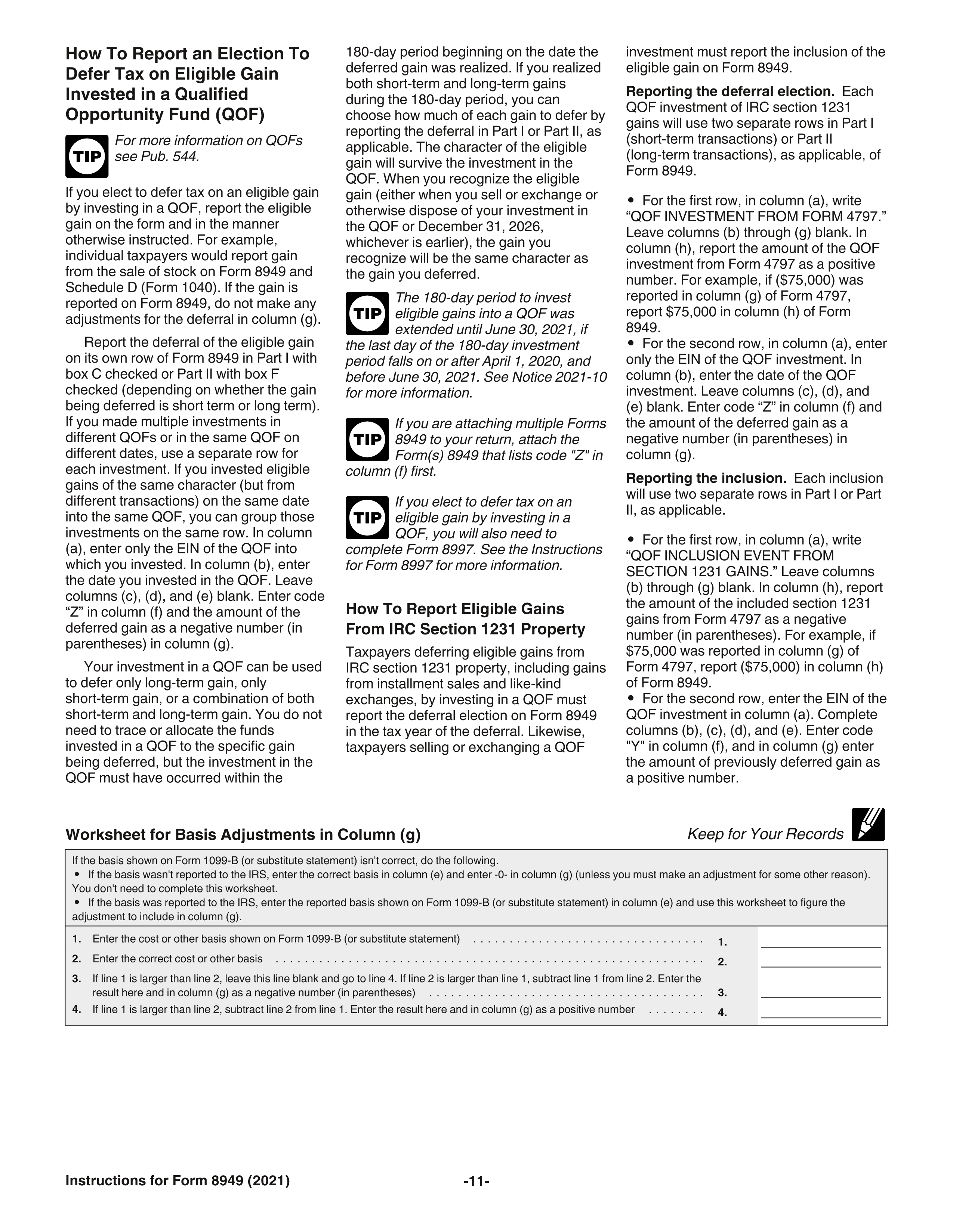 IRS Form 8949 Instructions IRS Form 8949 Instructions