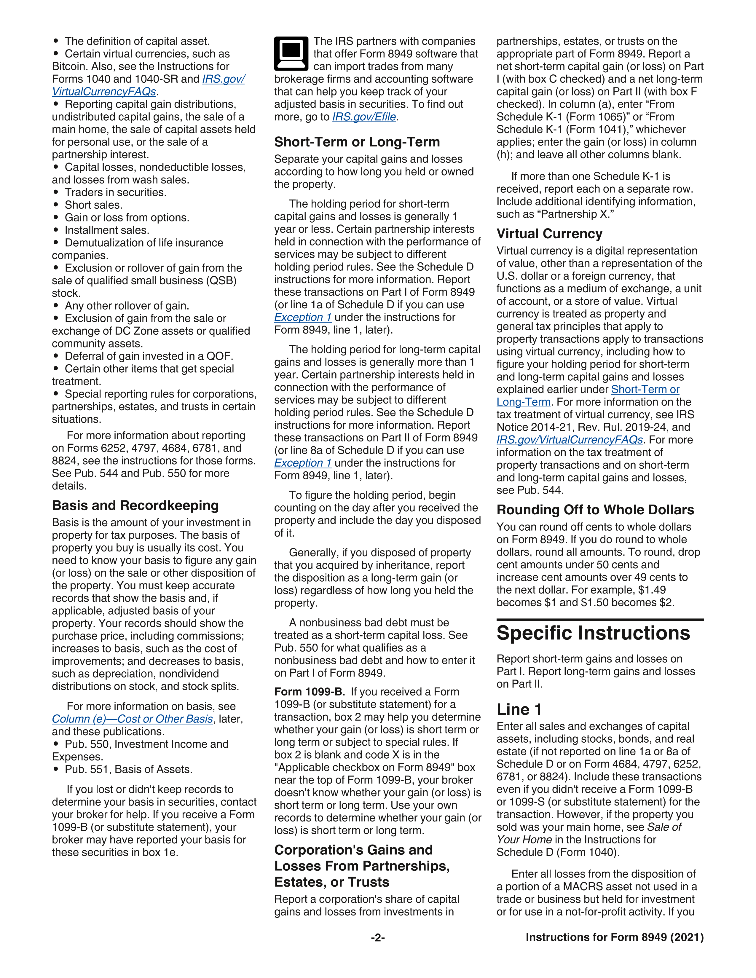 IRS Form 8949 Instructions IRS Form 8949 Instructions